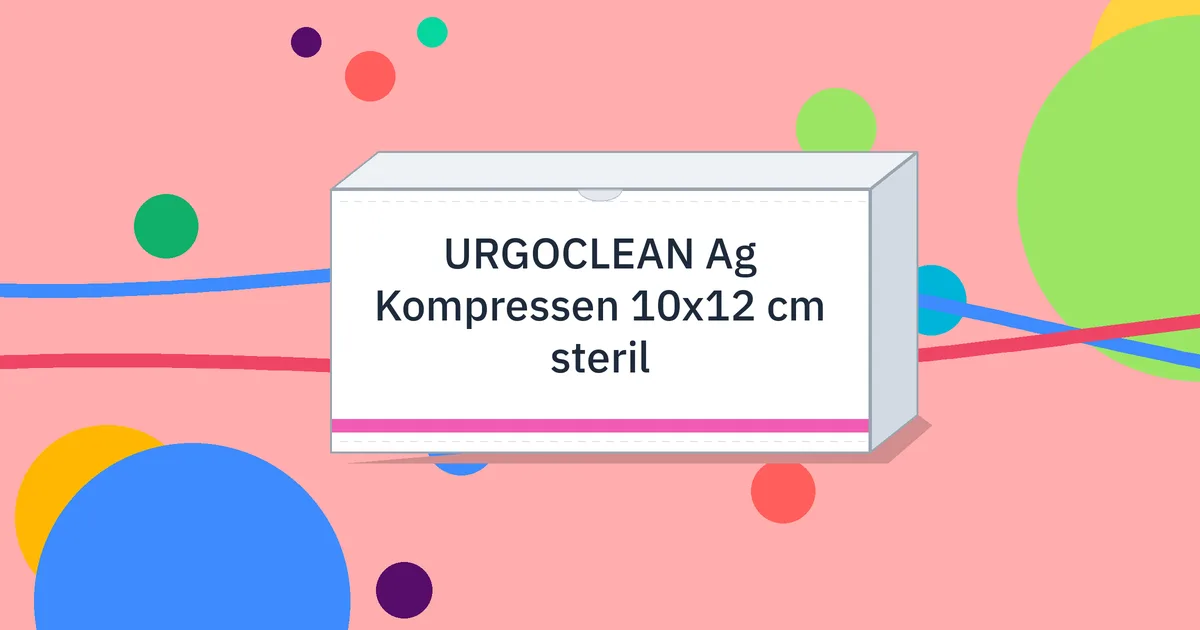 Symbolbild: Packung mit der Aufschrift URGOCLEAN Ag Kompressen 10x12 cm steril (PZN 19873682) – Verfügbarkeit und Bezug in Apotheken in Frankfurt am Main