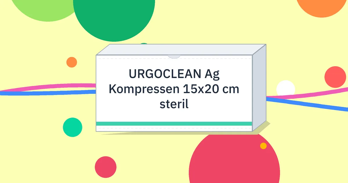 Symbolbild: Packung mit der Aufschrift URGOCLEAN Ag Kompressen 15x20 cm steril (PZN 19873759) – Verfügbarkeit und Bezug in Apotheken in Frankfurt am Main