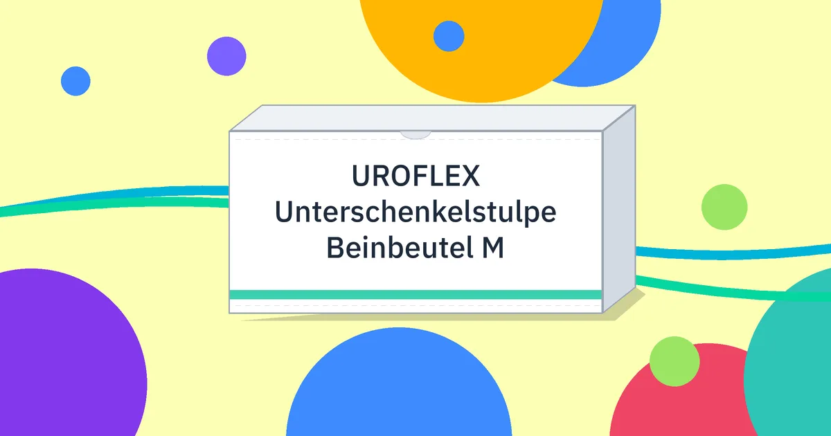 Symbolbild: Packung mit der Aufschrift UROFLEX Unterschenkelstulpe Beinbeutel M (PZN 19892484) – Verfügbarkeit und Bezug in Apotheken in Frankfurt am Main