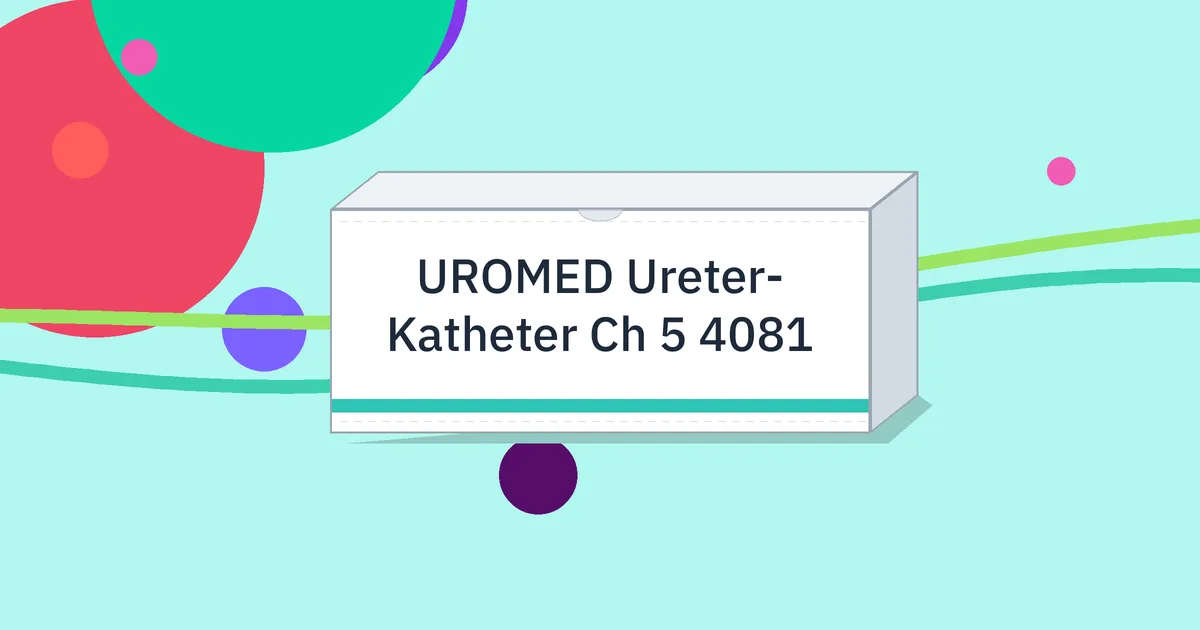 Symbolbild: Packung mit der Aufschrift UROMED Ureter-Katheter Ch 5 4081 (PZN 02448360) – Verfügbarkeit und Bezug in Apotheken in Frankfurt am Main