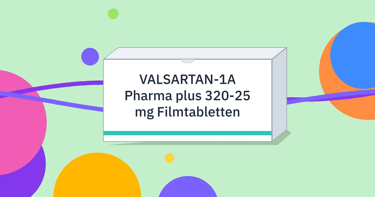 Symbolbild: Packung mit der Aufschrift VALSARTAN-1A Pharma plus 320-25 mg Filmtabletten (PZN 07581135) – Verfügbarkeit und Bezug in Apotheken in Frankfurt am Main