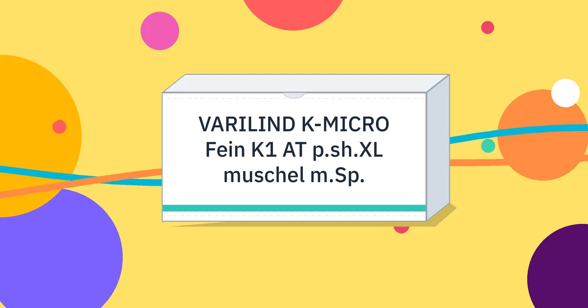 Symbolbild: Packung mit der Aufschrift VARILIND K-MICRO Fein K1 AT p.sh.XL muschel m.Sp. (PZN 20552865) – Verfügbarkeit und Bezug in Apotheken in Frankfurt am Main