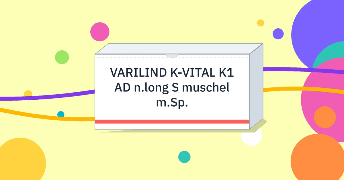 Symbolbild: Packung mit der Aufschrift VARILIND K-VITAL K1 AD n.long S muschel m.Sp. (PZN 20567022) – Verfügbarkeit und Bezug in Apotheken in Frankfurt am Main