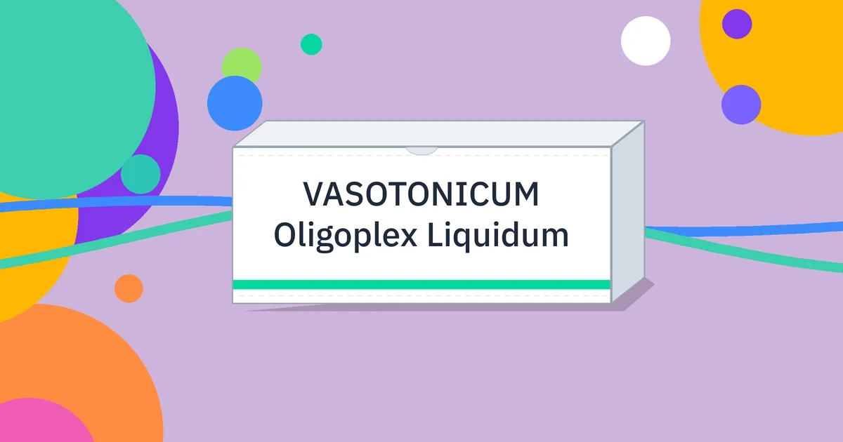 Symbolbild: Packung mit der Aufschrift VASOTONICUM Oligoplex Liquidum (PZN 01812792) – Verfügbarkeit und Bezug in Apotheken in Frankfurt am Main