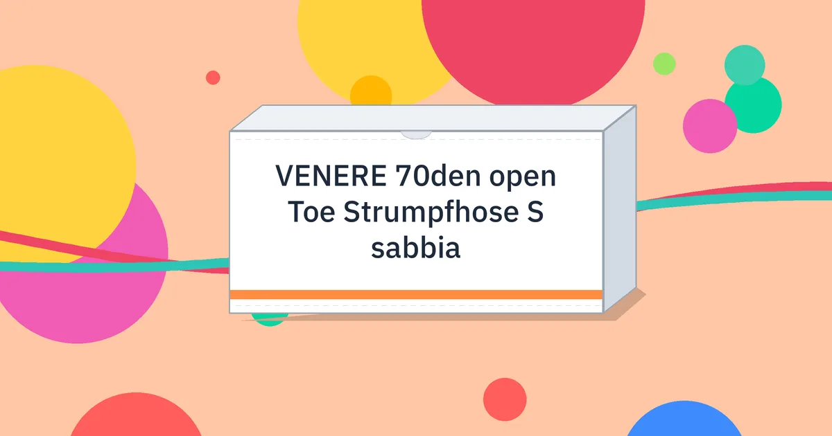 Symbolbild: Packung mit der Aufschrift VENERE 70den open Toe Strumpfhose S sabbia (PZN 16174156) – Verfügbarkeit und Bezug in Apotheken in Frankfurt am Main