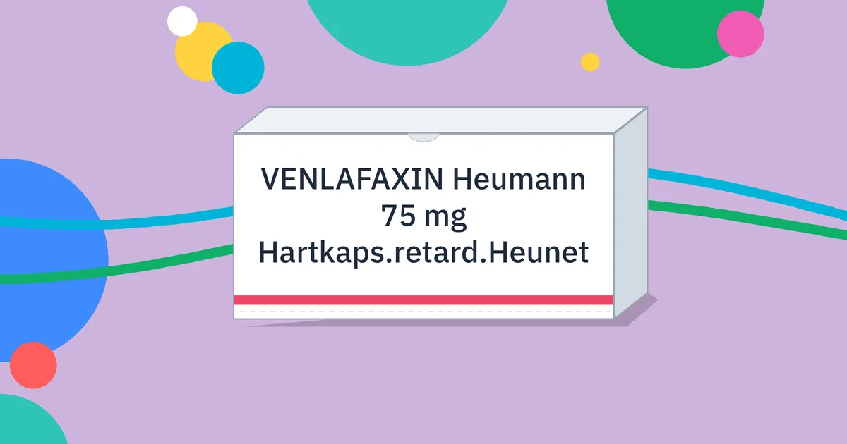 Symbolbild: Packung mit der Aufschrift VENLAFAXIN Heumann 75 mg Hartkaps.retard.Heunet (PZN 09493990) – Verfügbarkeit und Bezug in Apotheken in Frankfurt am Main