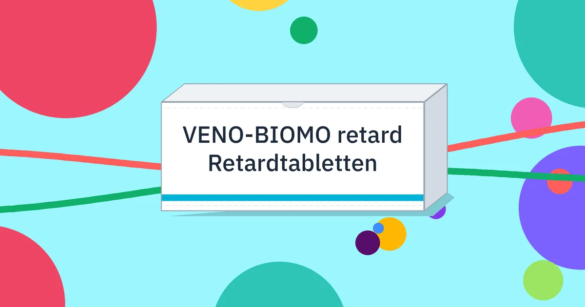 Symbolbild: Packung mit der Aufschrift VENO-BIOMO retard Retardtabletten (PZN 12399912) – Verfügbarkeit und Bezug in Apotheken in Frankfurt am Main