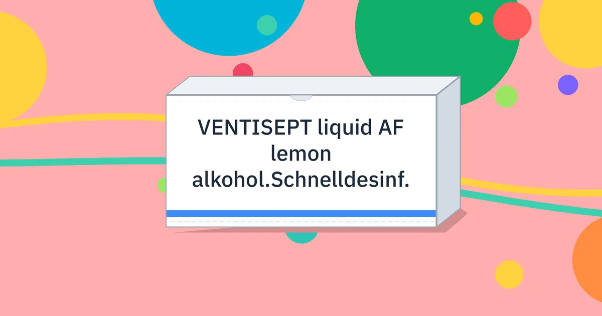 Symbolbild: Packung mit der Aufschrift VENTISEPT liquid AF lemon alkohol.Schnelldesinf. (PZN 06920776) – Verfügbarkeit und Bezug in Apotheken in Frankfurt am Main