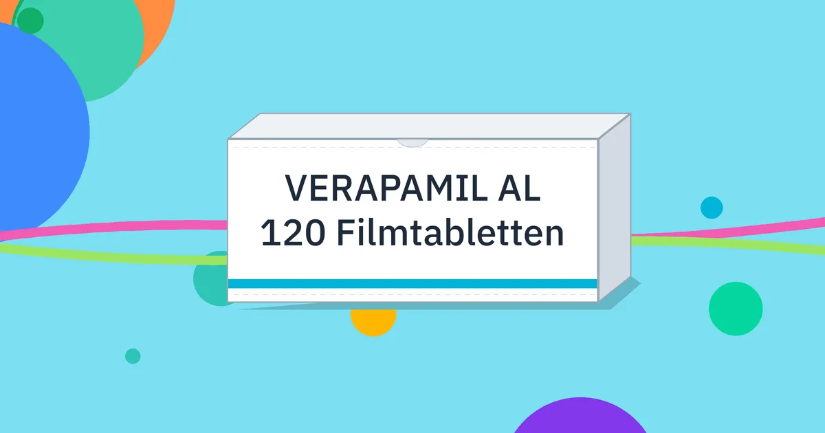 Symbolbild: Packung mit der Aufschrift VERAPAMIL AL 120 Filmtabletten (PZN 08913438) – Verfügbarkeit und Bezug in Apotheken in Frankfurt am Main