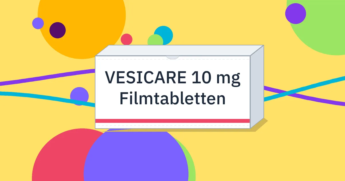 Symbolbild: Packung mit der Aufschrift VESICARE 10 mg Filmtabletten (PZN 16956775) – Verfügbarkeit und Bezug in Apotheken in Frankfurt am Main