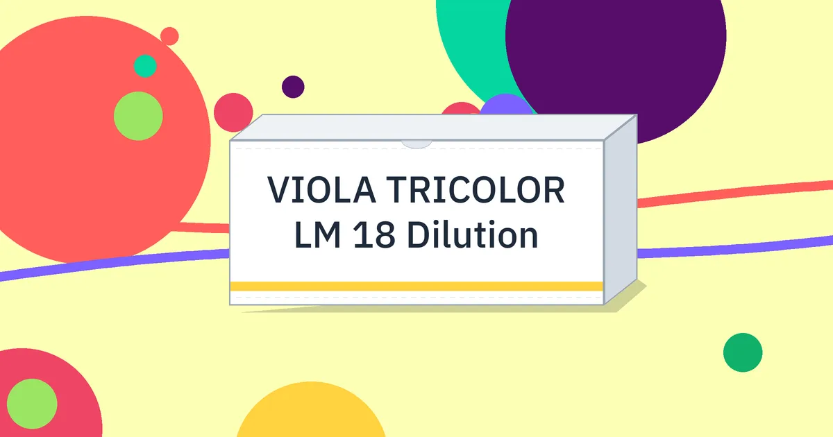 Symbolbild: Packung mit der Aufschrift VIOLA TRICOLOR LM 18 Dilution (PZN 08482814) – Verfügbarkeit und Bezug in Apotheken in Frankfurt am Main