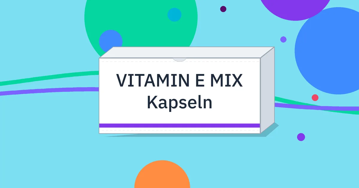 Symbolbild: Packung mit der Aufschrift VITAMIN E MIX Kapseln (PZN 18199226) – Verfügbarkeit und Bezug in Apotheken in Frankfurt am Main