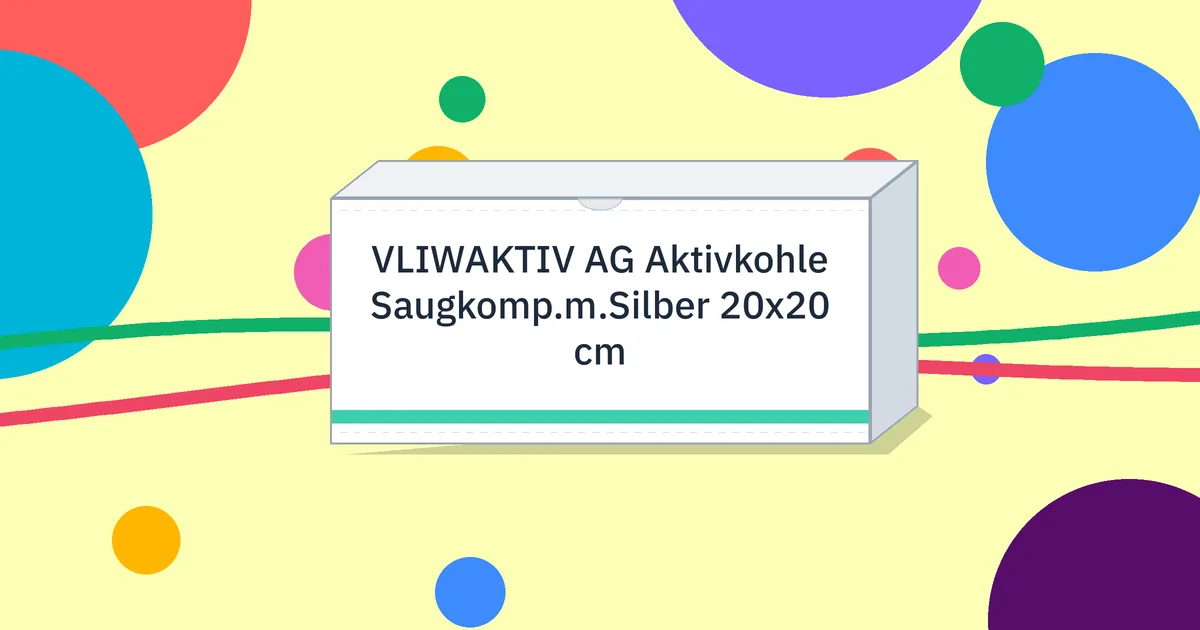 Symbolbild: Packung mit der Aufschrift VLIWAKTIV AG Aktivkohle Saugkomp.m.Silber 20x20 cm (PZN 01732811) – Verfügbarkeit und Bezug in Apotheken in Frankfurt am Main
