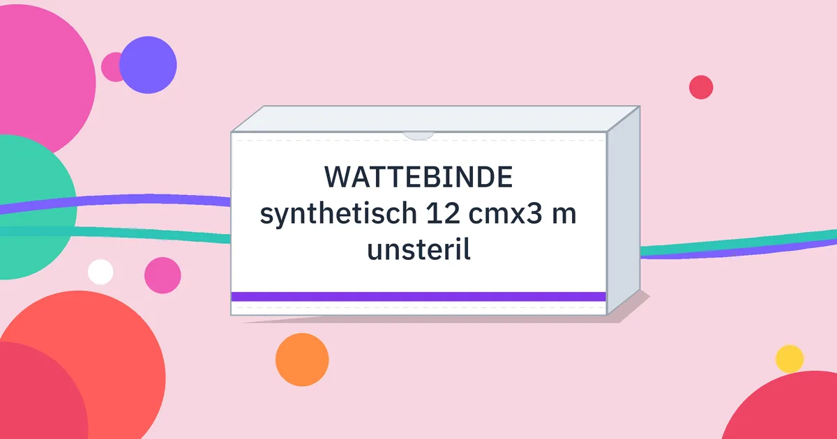 Symbolbild: Packung mit der Aufschrift WATTEBINDE synthetisch 12 cmx3 m unsteril (PZN 04016334) – Verfügbarkeit und Bezug in Apotheken in Frankfurt am Main
