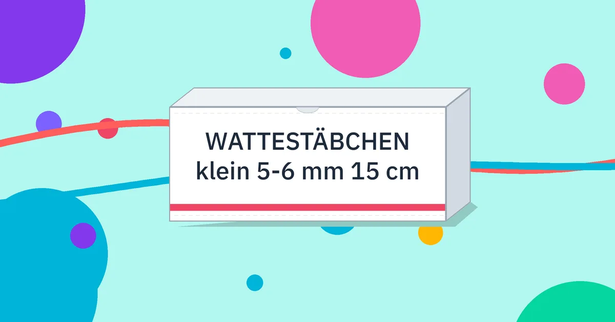 Symbolbild: Packung mit der Aufschrift WATTESTÄBCHEN klein 5-6 mm 15 cm (PZN 18326794) – Verfügbarkeit und Bezug in Apotheken in Frankfurt am Main