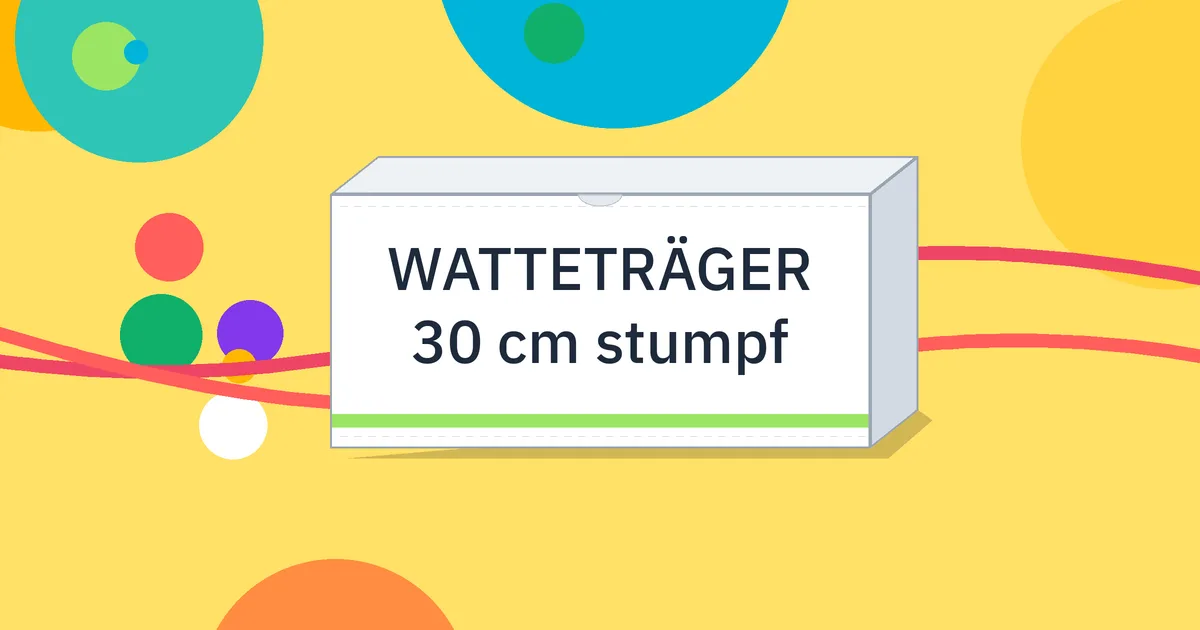 Symbolbild: Packung mit der Aufschrift WATTETRÄGER 30 cm stumpf (PZN 00070207) – Verfügbarkeit und Bezug in Apotheken in Frankfurt am Main