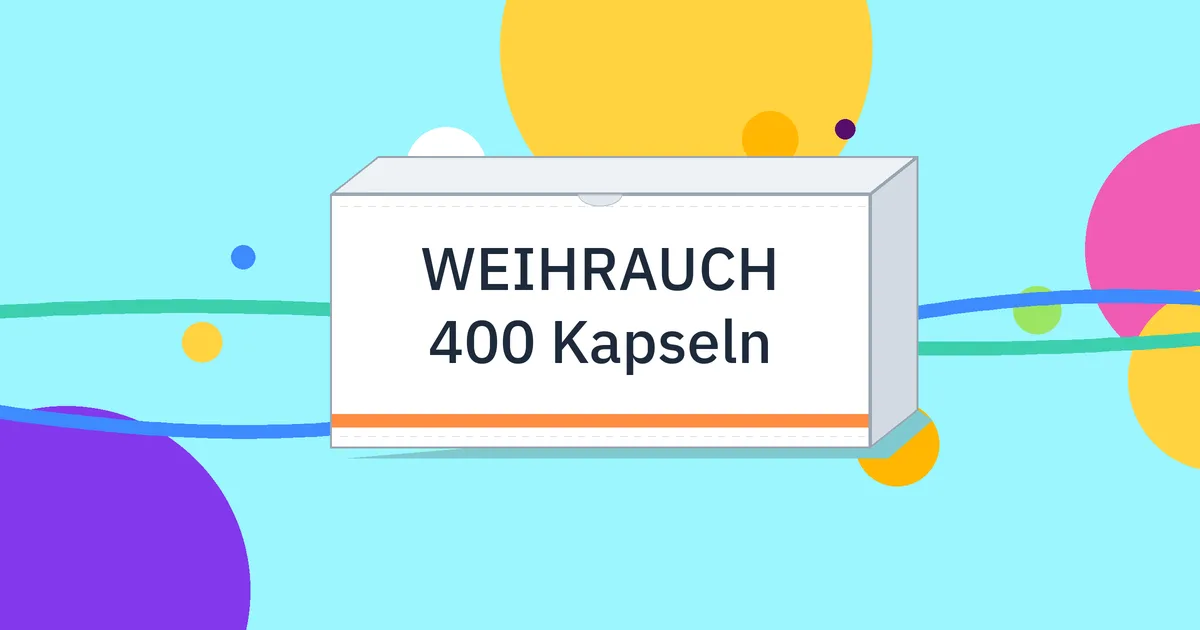 Symbolbild: Packung mit der Aufschrift WEIHRAUCH 400 Kapseln (PZN 03081424) – Verfügbarkeit und Bezug in Apotheken in Frankfurt am Main