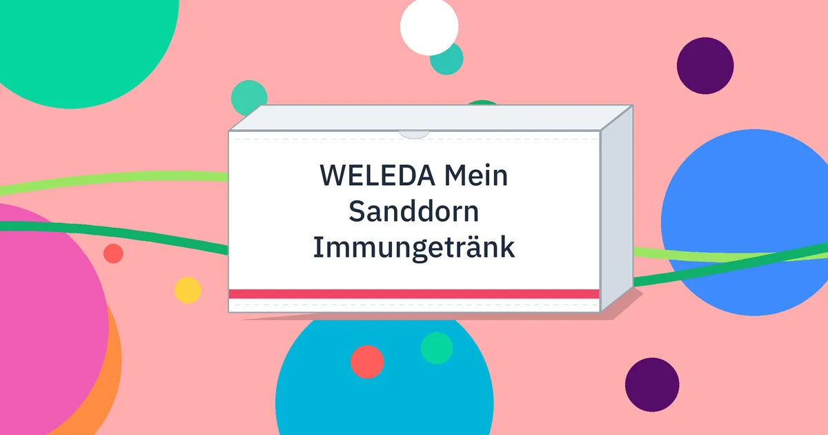 Symbolbild: Packung mit der Aufschrift WELEDA Mein Sanddorn Immungetränk (PZN 19118052) – Verfügbarkeit und Bezug in Apotheken in Frankfurt am Main