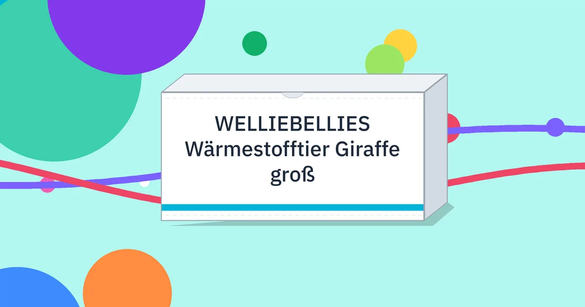 Symbolbild: Packung mit der Aufschrift WELLIEBELLIES Wärmestofftier Giraffe groß (PZN 18004240) – Verfügbarkeit und Bezug in Apotheken in Frankfurt am Main