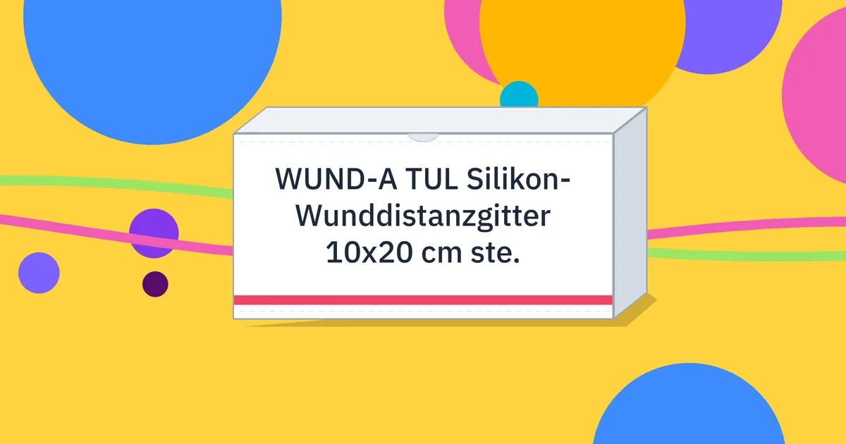 Symbolbild: Packung mit der Aufschrift WUND-A TUL Silikon-Wunddistanzgitter 10x20 cm ste. (PZN 20159688) – Verfügbarkeit und Bezug in Apotheken in Frankfurt am Main