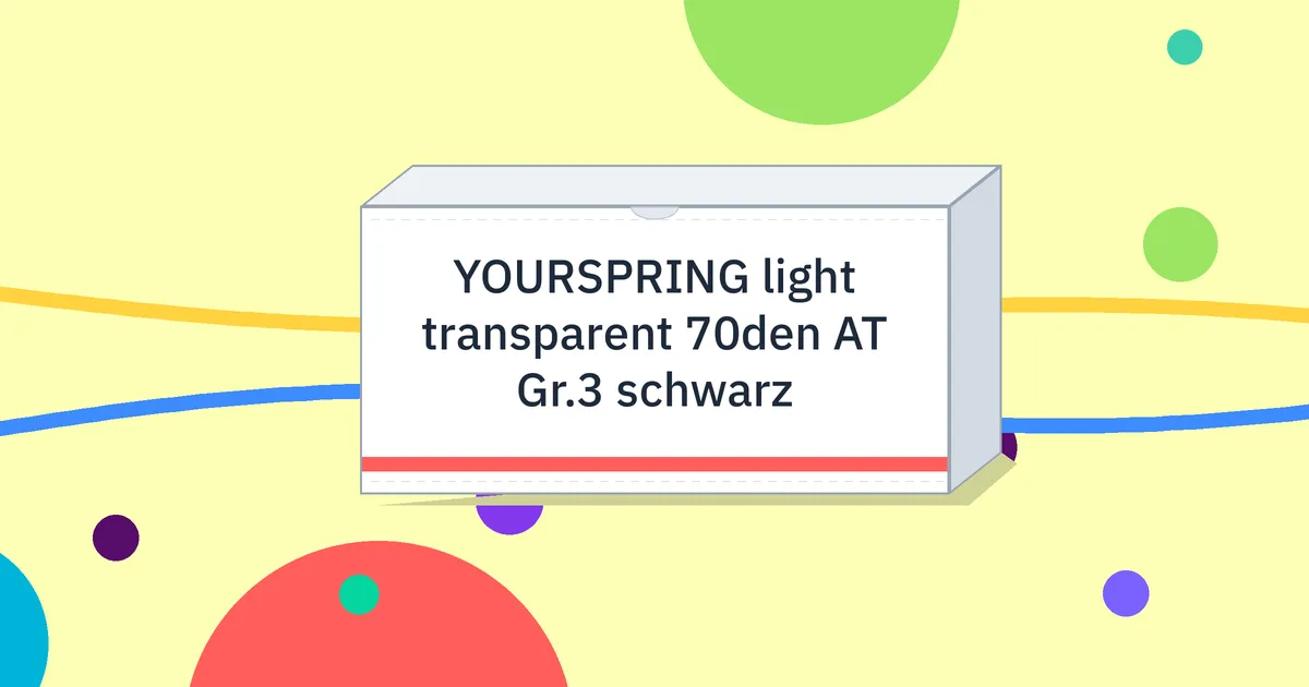 Symbolbild: Packung mit der Aufschrift YOURSPRING light transparent 70den AT Gr.3 schwarz (PZN 18056366) – Verfügbarkeit und Bezug in Apotheken in Frankfurt am Main
