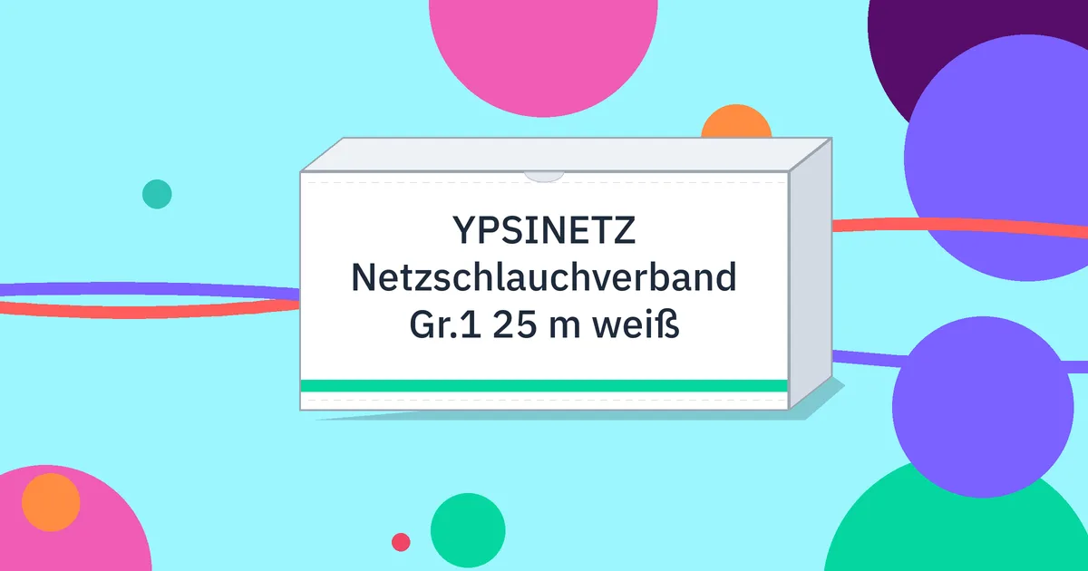 Symbolbild: Packung mit der Aufschrift YPSINETZ Netzschlauchverband Gr.1 25 m weiß (PZN 20364508) – Verfügbarkeit und Bezug in Apotheken in Frankfurt am Main