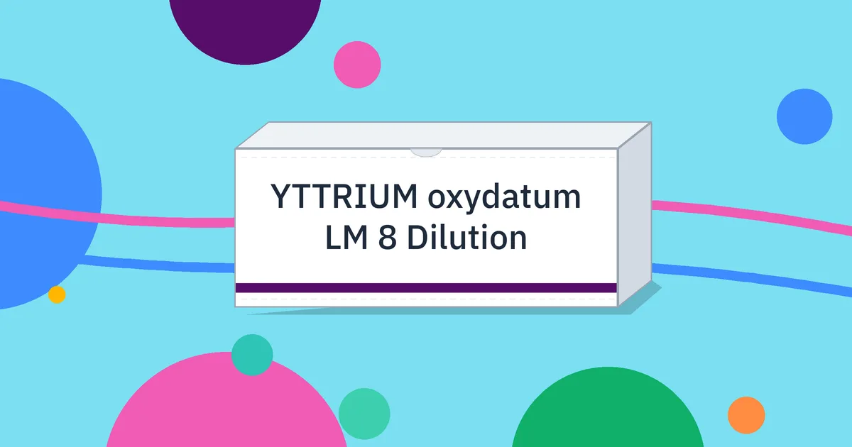 Symbolbild: Packung mit der Aufschrift YTTRIUM oxydatum LM 8 Dilution (PZN 13287724) – Verfügbarkeit und Bezug in Apotheken in Frankfurt am Main