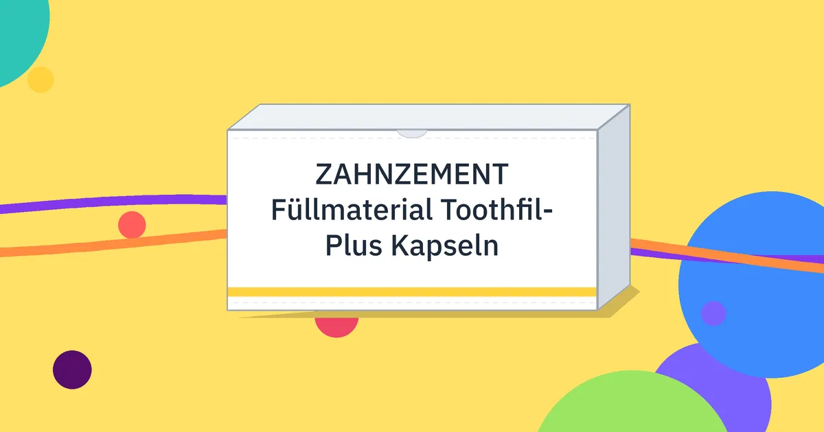 Symbolbild: Packung mit der Aufschrift ZAHNZEMENT Füllmaterial Toothfil-Plus Kapseln (PZN 10341825) – Verfügbarkeit und Bezug in Apotheken in Frankfurt am Main
