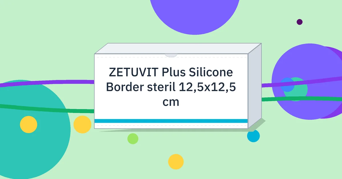 Symbolbild: Packung mit der Aufschrift ZETUVIT Plus Silicone Border steril 12,5x12,5 cm (PZN 20587852) – Verfügbarkeit und Bezug in Apotheken in Frankfurt am Main