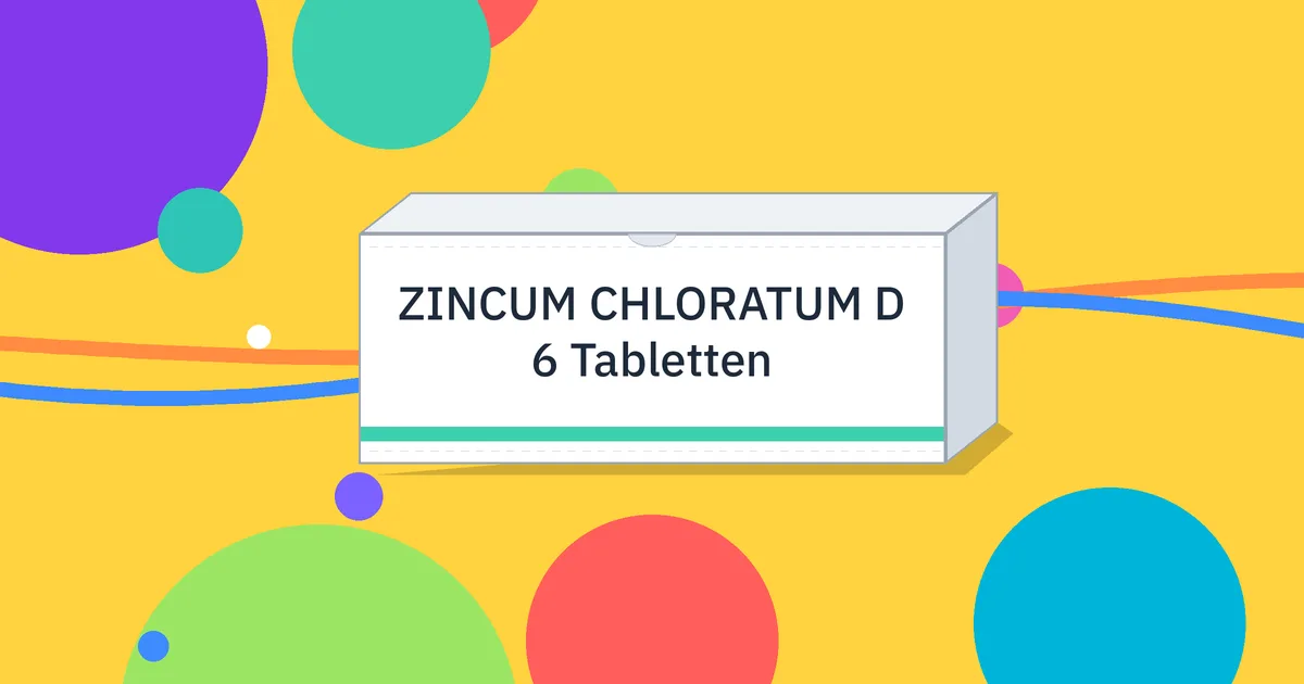 Symbolbild: Packung mit der Aufschrift ZINCUM CHLORATUM D 6 Tabletten (PZN 02933842) – Verfügbarkeit und Bezug in Apotheken in Frankfurt am Main