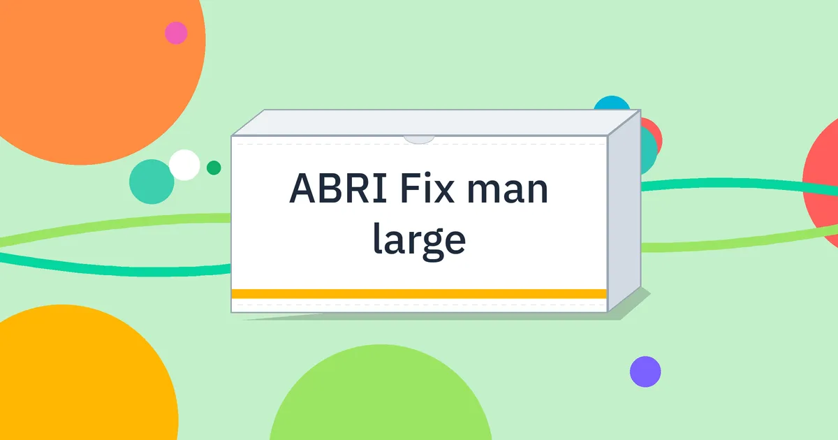 Symbolbild: Packung mit der Aufschrift ABRI Fix man large (PZN 05561269) – Verfügbarkeit und Bezug in Apotheken in Frankfurt am Main
