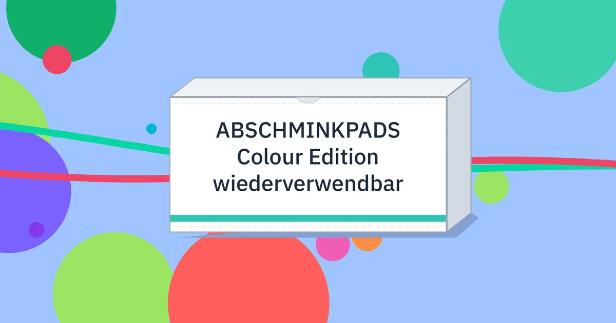 Symbolbild: Packung mit der Aufschrift ABSCHMINKPADS Colour Edition wiederverwendbar (PZN 20333146) – Verfügbarkeit und Bezug in Apotheken in Frankfurt am Main