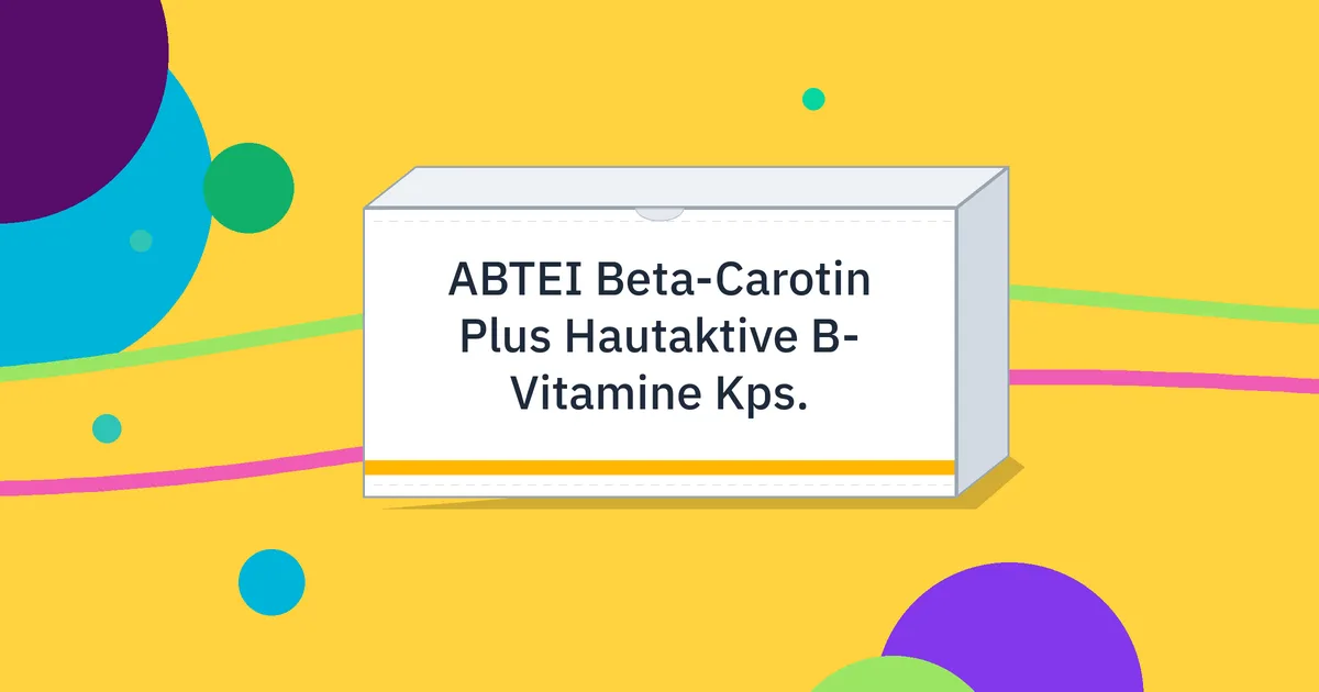 Symbolbild: Packung mit der Aufschrift ABTEI Beta-Carotin Plus Hautaktive B-Vitamine Kps. (PZN 11559302) – Verfügbarkeit und Bezug in Apotheken in Frankfurt am Main