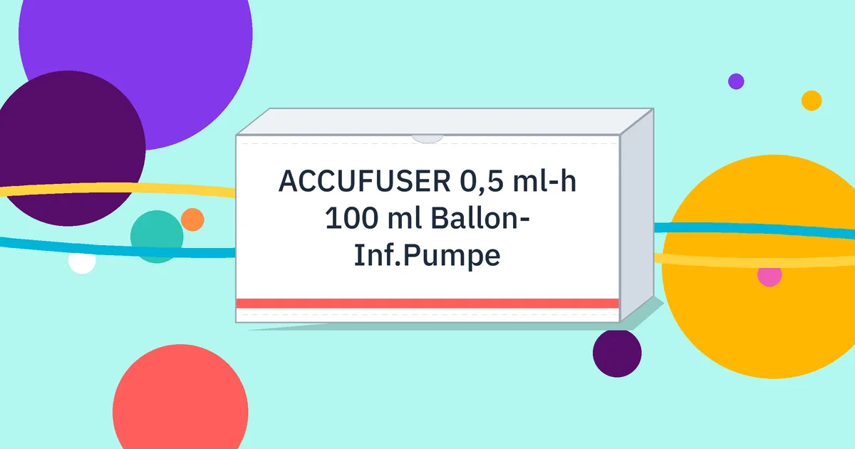 Symbolbild: Packung mit der Aufschrift ACCUFUSER 0,5 ml-h 100 ml Ballon-Inf.Pumpe (PZN 10710429) – Verfügbarkeit und Bezug in Apotheken in Frankfurt am Main