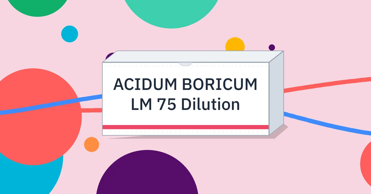 Symbolbild: Packung mit der Aufschrift ACIDUM BORICUM LM 75 Dilution (PZN 13270244) – Verfügbarkeit und Bezug in Apotheken in Frankfurt am Main