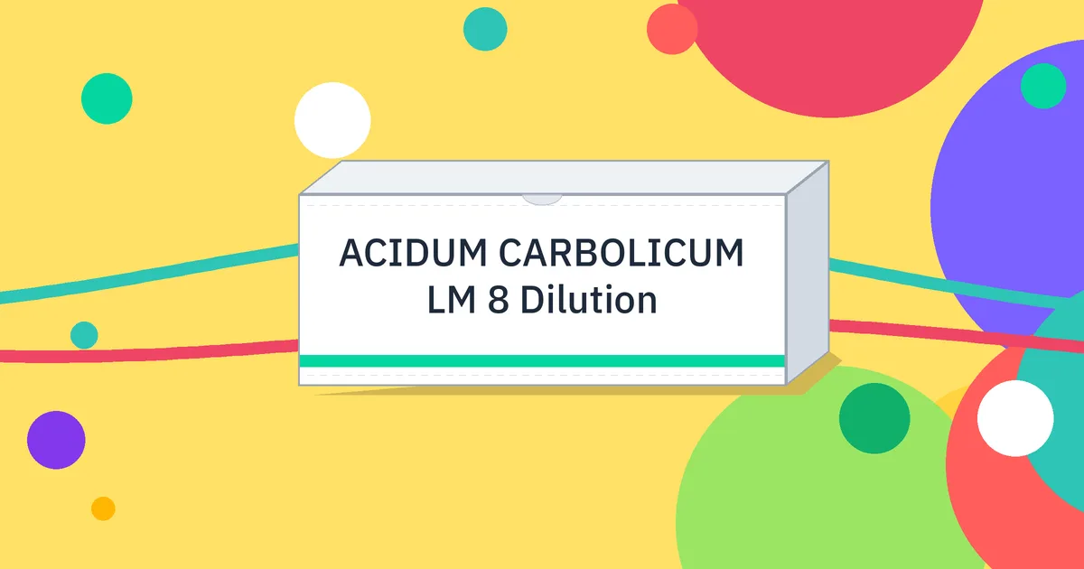 Symbolbild: Packung mit der Aufschrift ACIDUM CARBOLICUM LM 8 Dilution (PZN 13271522) – Verfügbarkeit und Bezug in Apotheken in Frankfurt am Main