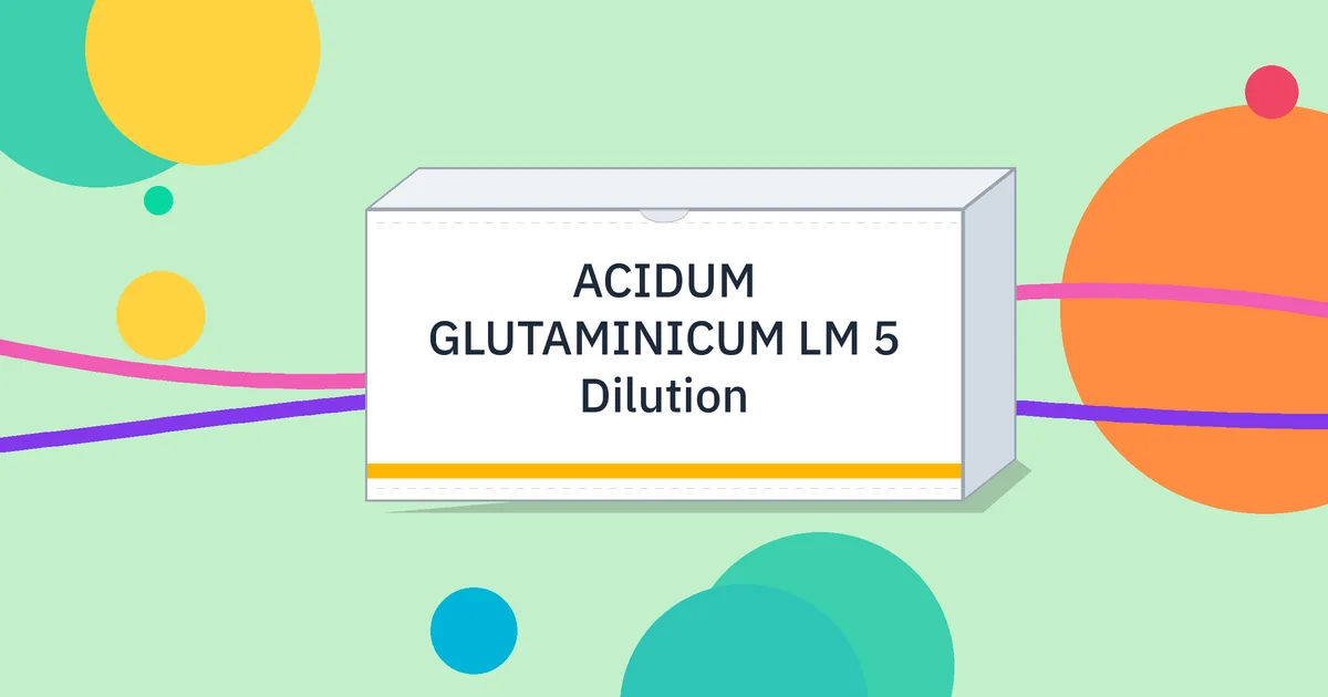 Symbolbild: Packung mit der Aufschrift ACIDUM GLUTAMINICUM LM 5 Dilution (PZN 13276347) – Verfügbarkeit und Bezug in Apotheken in Frankfurt am Main