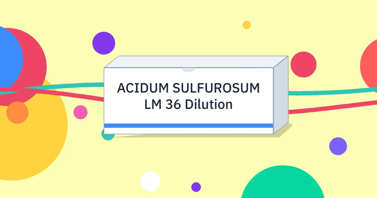 Symbolbild: Packung mit der Aufschrift ACIDUM SULFUROSUM LM 36 Dilution (PZN 13285257) – Verfügbarkeit und Bezug in Apotheken in Frankfurt am Main