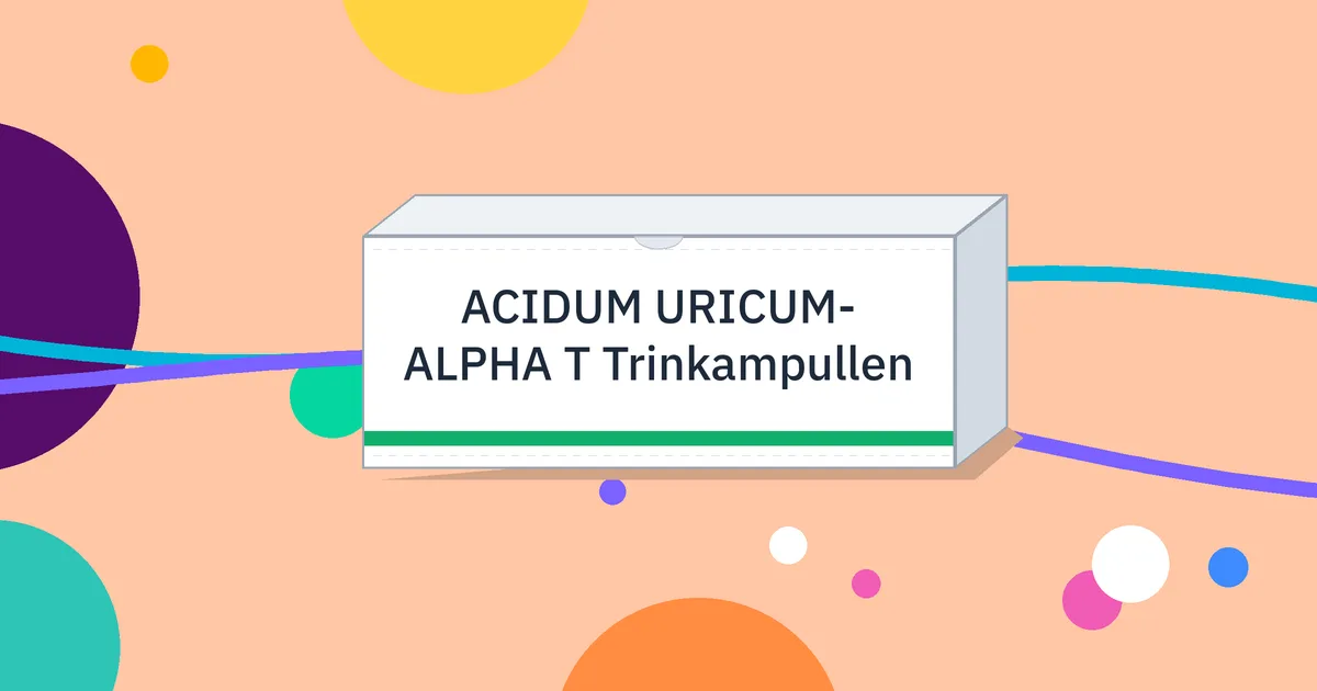 Symbolbild: Packung mit der Aufschrift ACIDUM URICUM-ALPHA T Trinkampullen (PZN 10223304) – Verfügbarkeit und Bezug in Apotheken in Frankfurt am Main