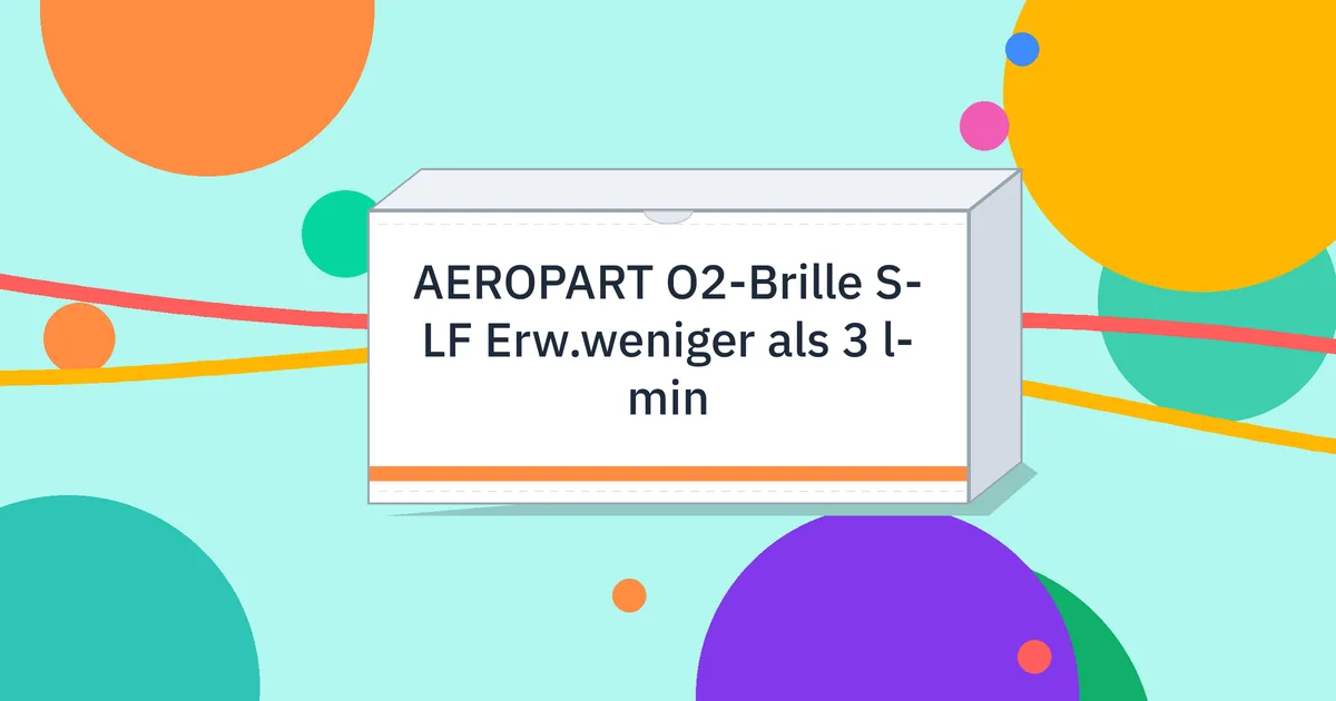 Symbolbild: Packung mit der Aufschrift AEROPART O2-Brille S-LF Erw.weniger als 3 l-min (PZN 01075566) – Verfügbarkeit und Bezug in Apotheken in Frankfurt am Main