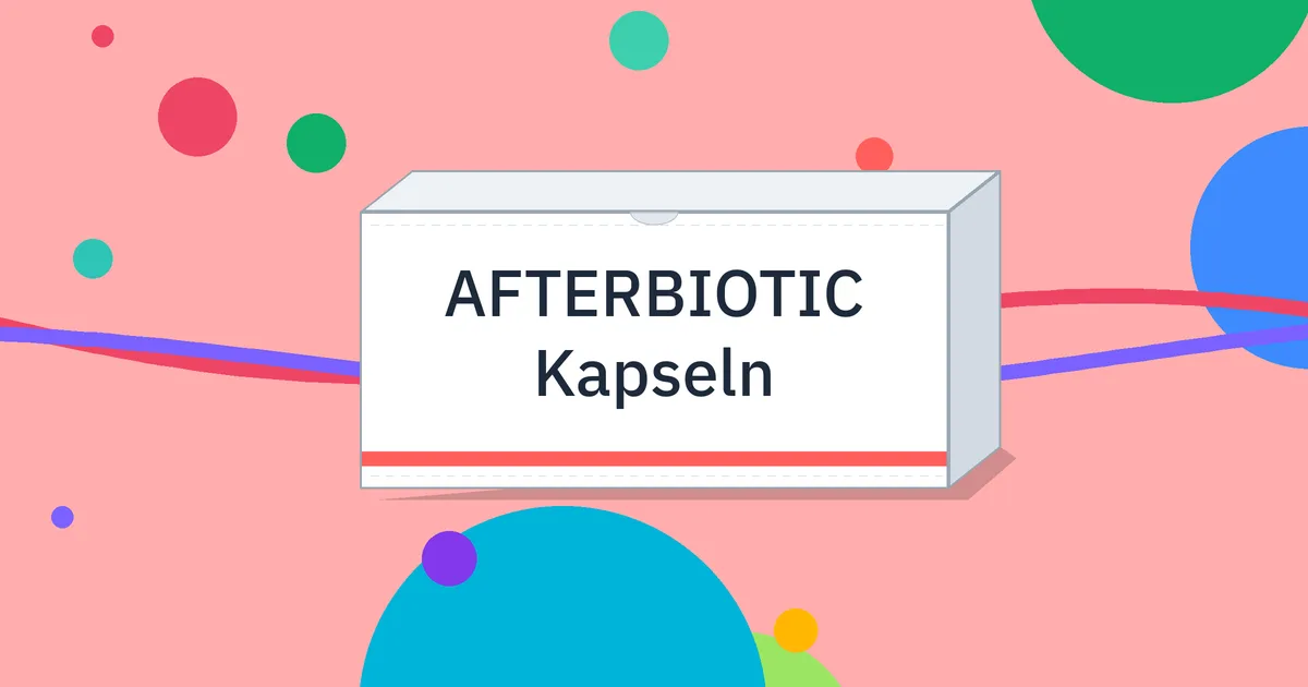 Symbolbild: Packung mit der Aufschrift AFTERBIOTIC Kapseln (PZN 05852110) – Verfügbarkeit und Bezug in Apotheken in Frankfurt am Main