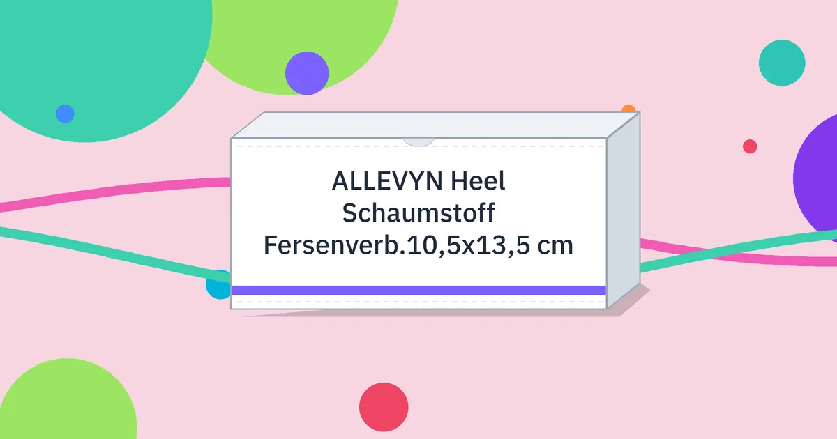 Symbolbild: Packung mit der Aufschrift ALLEVYN Heel Schaumstoff Fersenverb.10,5x13,5 cm (PZN 15308583) – Verfügbarkeit und Bezug in Apotheken in Frankfurt am Main