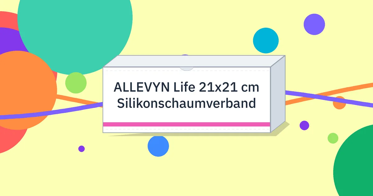 Symbolbild: Packung mit der Aufschrift ALLEVYN Life 21x21 cm Silikonschaumverband (PZN 13347633) – Verfügbarkeit und Bezug in Apotheken in Frankfurt am Main