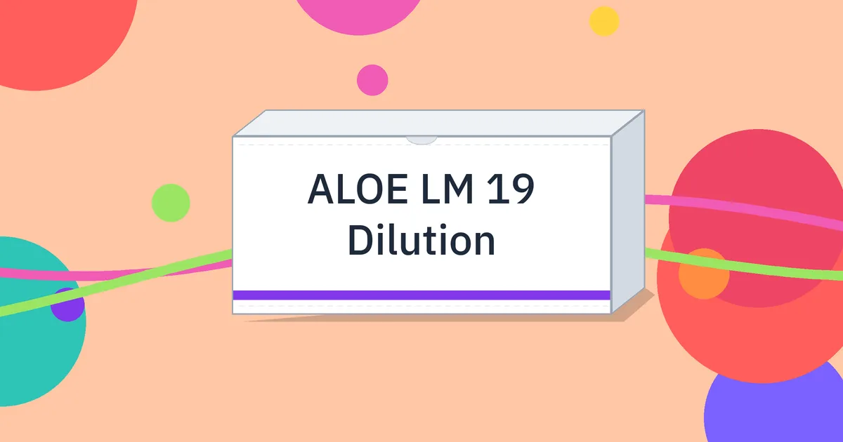 Symbolbild: Packung mit der Aufschrift ALOE LM 19 Dilution (PZN 12757582) – Verfügbarkeit und Bezug in Apotheken in Frankfurt am Main