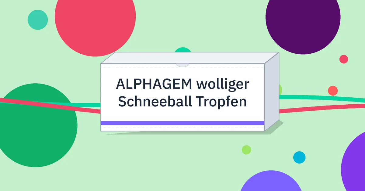 Symbolbild: Packung mit der Aufschrift ALPHAGEM wolliger Schneeball Tropfen (PZN 20297953) – Verfügbarkeit und Bezug in Apotheken in Frankfurt am Main