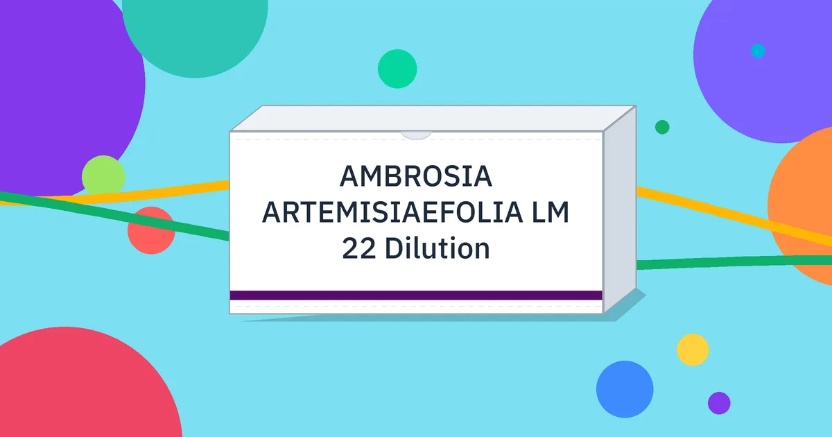 Symbolbild: Packung mit der Aufschrift AMBROSIA ARTEMISIAEFOLIA LM 22 Dilution (PZN 13318212) – Verfügbarkeit und Bezug in Apotheken in Frankfurt am Main
