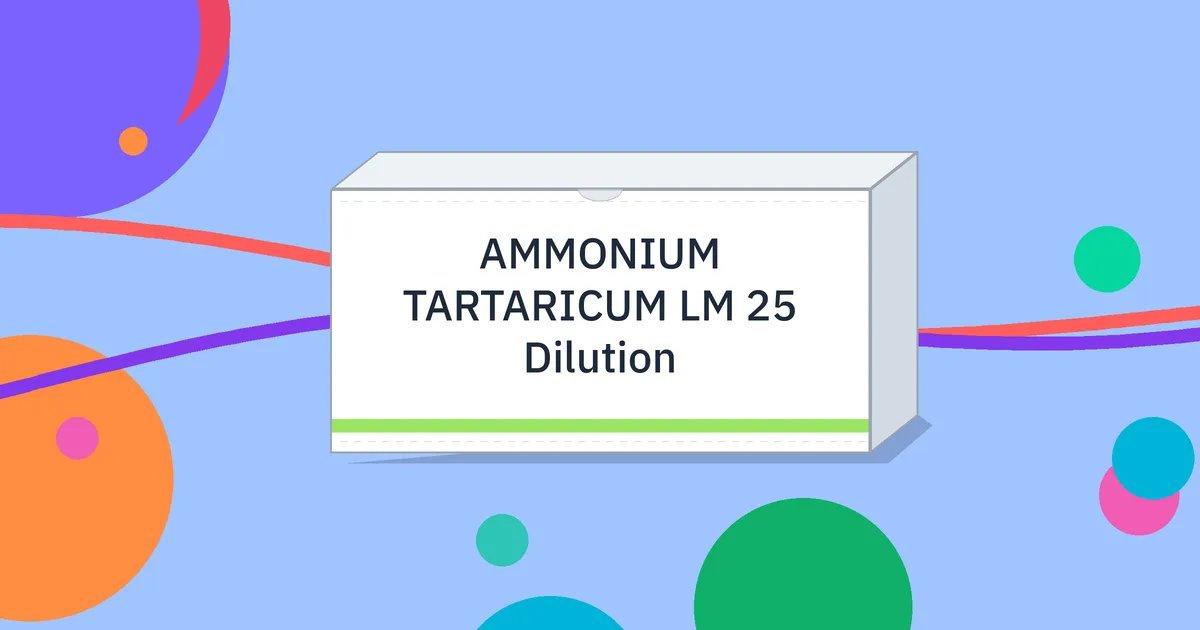 Symbolbild: Packung mit der Aufschrift AMMONIUM TARTARICUM LM 25 Dilution (PZN 12761684) – Verfügbarkeit und Bezug in Apotheken in Frankfurt am Main