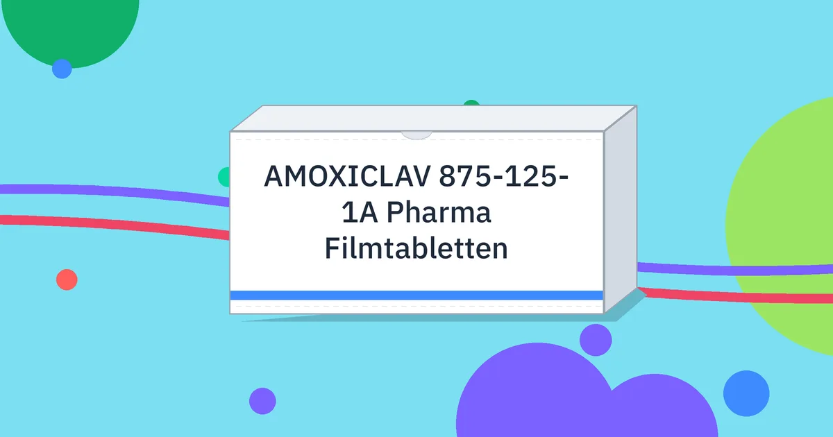 Symbolbild: Packung mit der Aufschrift AMOXICLAV 875-125-1A Pharma Filmtabletten (PZN 18653197) – Verfügbarkeit und Bezug in Apotheken in Frankfurt am Main
