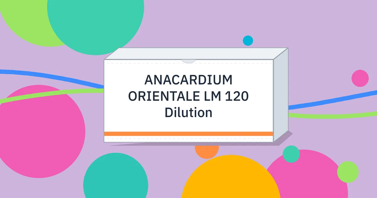 Symbolbild: Packung mit der Aufschrift ANACARDIUM ORIENTALE LM 120 Dilution (PZN 12762241) – Verfügbarkeit und Bezug in Apotheken in Frankfurt am Main