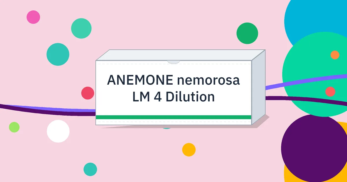 Symbolbild: Packung mit der Aufschrift ANEMONE nemorosa LM 4 Dilution (PZN 13366470) – Verfügbarkeit und Bezug in Apotheken in Frankfurt am Main